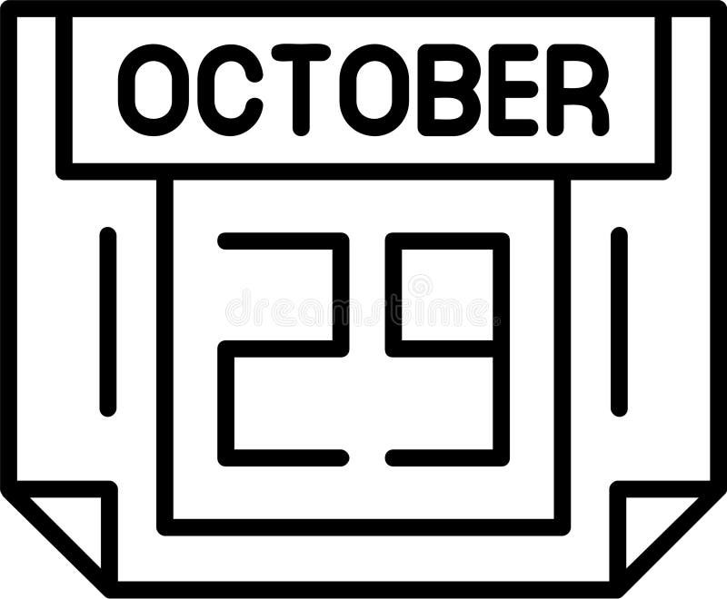 29 October Outline Vector Icon Stock Vector - Illustration of ...