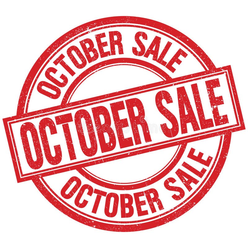 OCTOBER SALE Text Written on Red Stamp Sign Stock Illustration ...