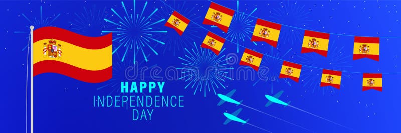 Spain Independence Day Design Card Vector Stock Vector - Illustration ...