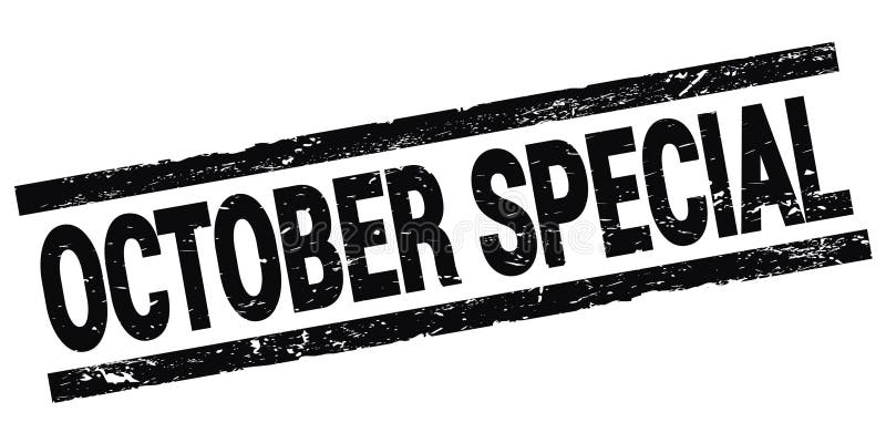 OCTOBER SPECIAL Text on Black Rectangle Stamp Sign Stock Illustration ...