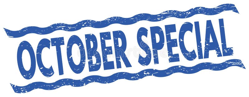OCTOBER SPECIAL Text on Blue Lines Stamp Sign Stock Illustration ...