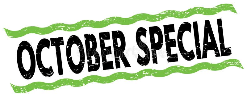 OCTOBER SPECIAL Text on Green-black Lines Stamp Sign Stock Illustration ...