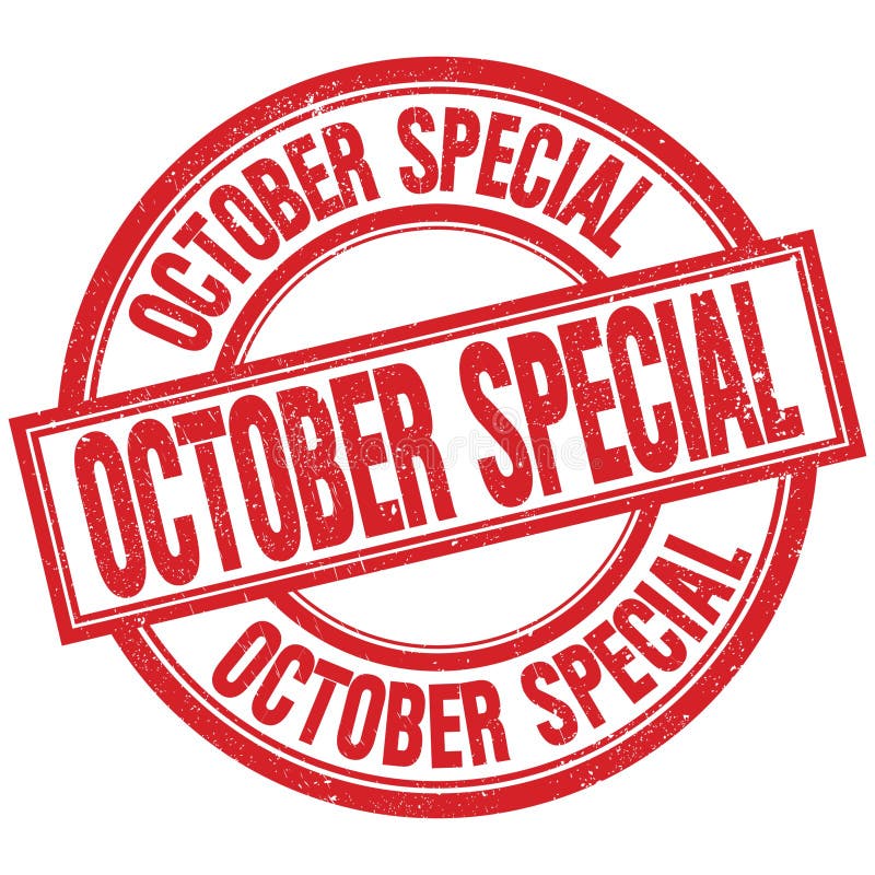 OCTOBER SPECIAL Written Word on Red Stamp Sign Stock Illustration ...