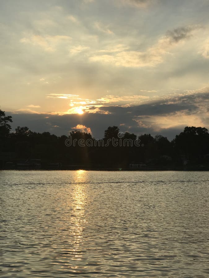 October sunset stock photo. Image of reflection, horizon - 78507006