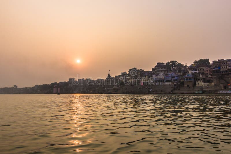 Sunset in Varanasi, India. editorial stock image. Image of jaipur ...