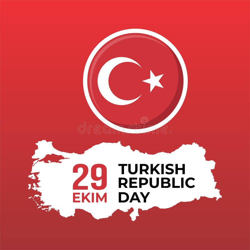 29 October Turkey Day 29 Ekim Turkish Republic Day Stock Illustration ...
