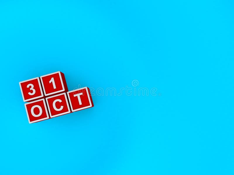 October Word Text. Lettering Typography. Bright Illustration for Poster ...