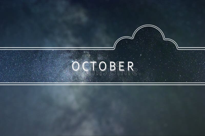 OCTOBER Word Cloud Concept. Space Background Stock Photo - Image of ...
