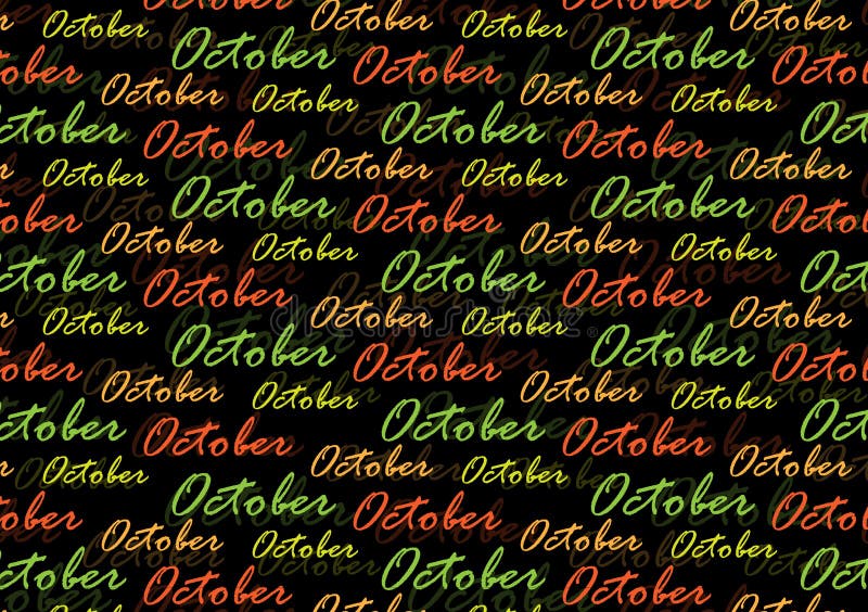 October Words Written in Writing for the Month of October Stock Photo ...