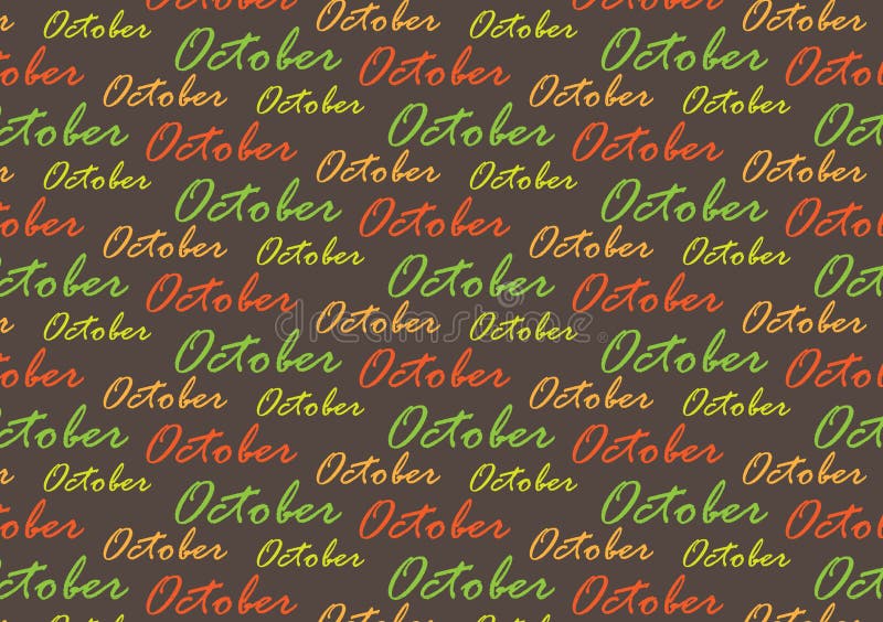 October Words Written in Writing for the Month of October Stock ...