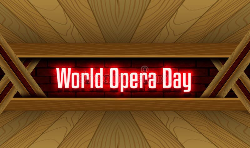 October, World Opera Day, Neon Text Effect on Bricks Background Stock ...