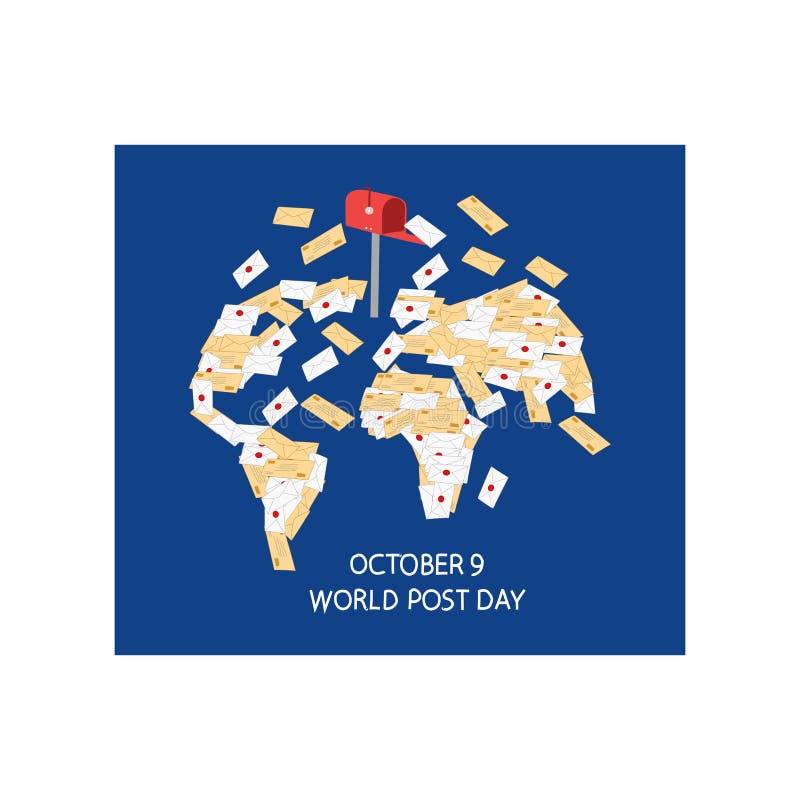 9 October is World Post Day Vector Illustration Stock Vector ...