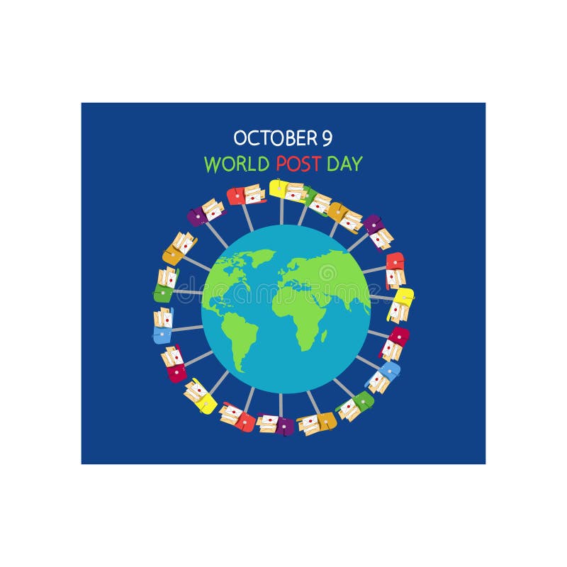 9 October is World Post Day Vector Illustration Stock Vector ...