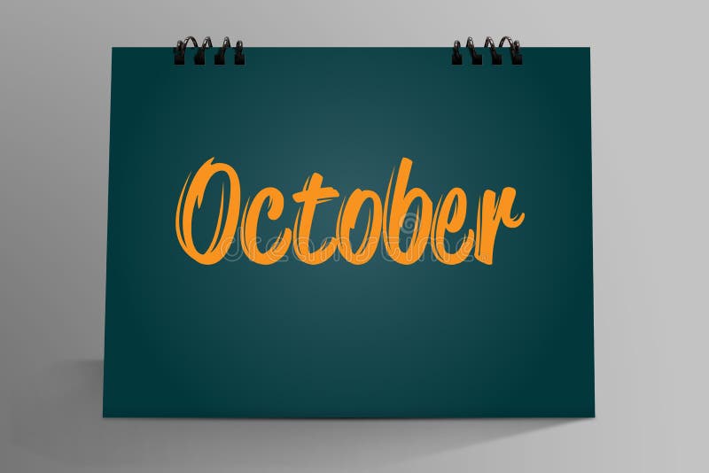 October Written on Golden Autumn Leaf, Hand Holding Writings, Bright ...