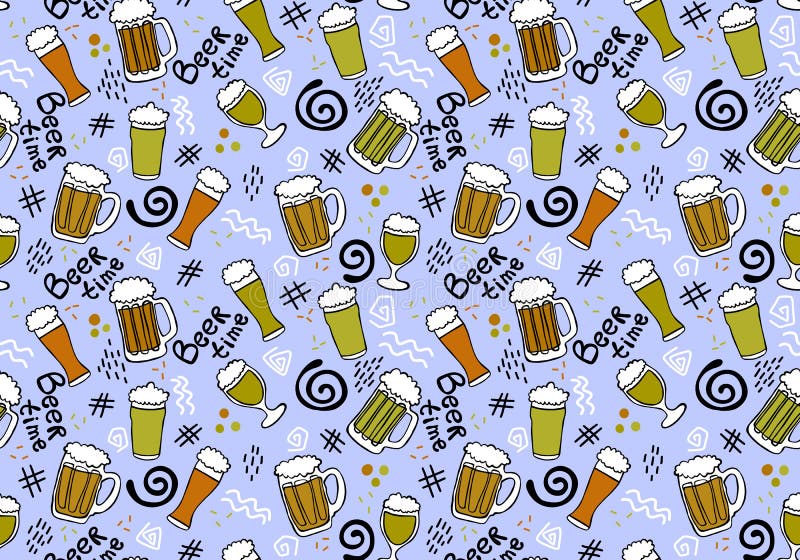 Octoberfest Seamless Beer Pattern for Fabrics and Wrapping Paper and ...