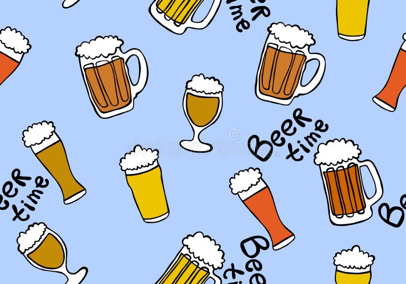 Octoberfest Seamless Beer Pattern for Fabrics and Wrapping Paper and ...