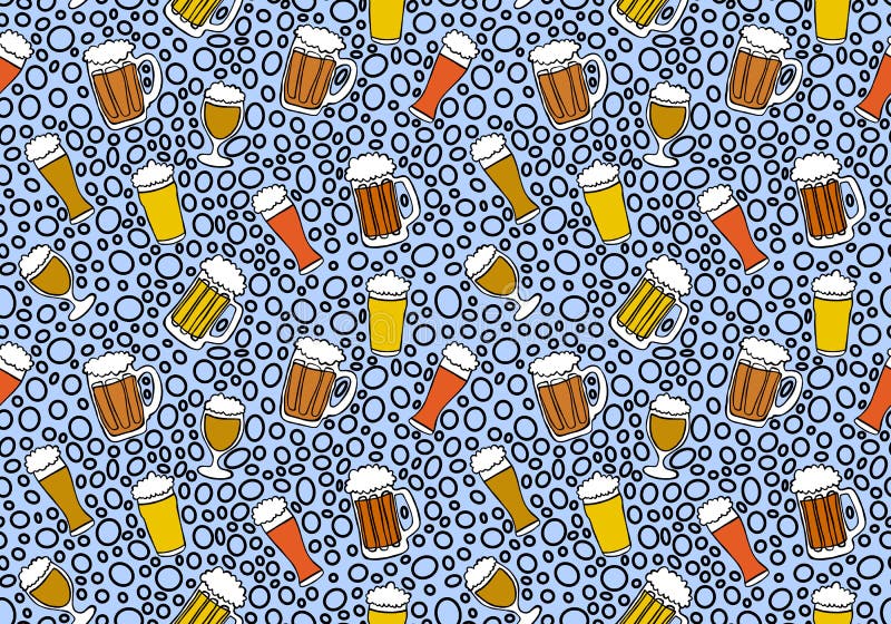 Octoberfest Seamless Beers Pattern for Fabrics and Textiles and ...