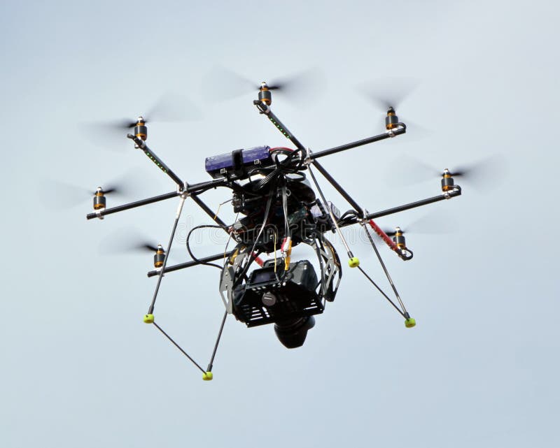 Flying Spy Surveillance Camera Copter Stock Image - Image of aviation ...