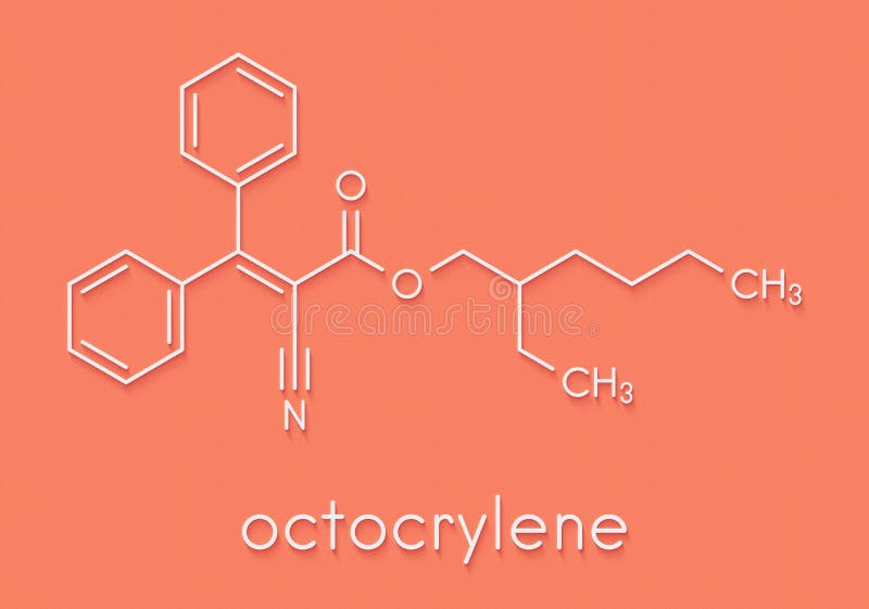 Octocrylene Sunscreen Molecule. Skeletal Formula. Stock Illustration ...
