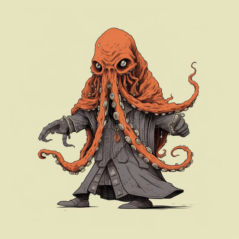 Octopus Adventures: a Comical Sci-fi Baroque Illustration Stock Photo ...