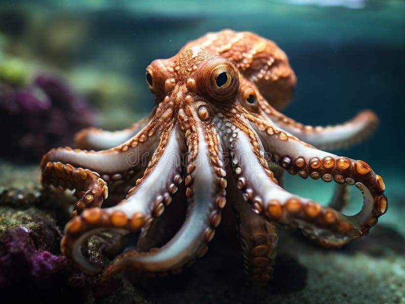 Octopus in the Aquarium. Close Up View of a Marine Animal Stock ...
