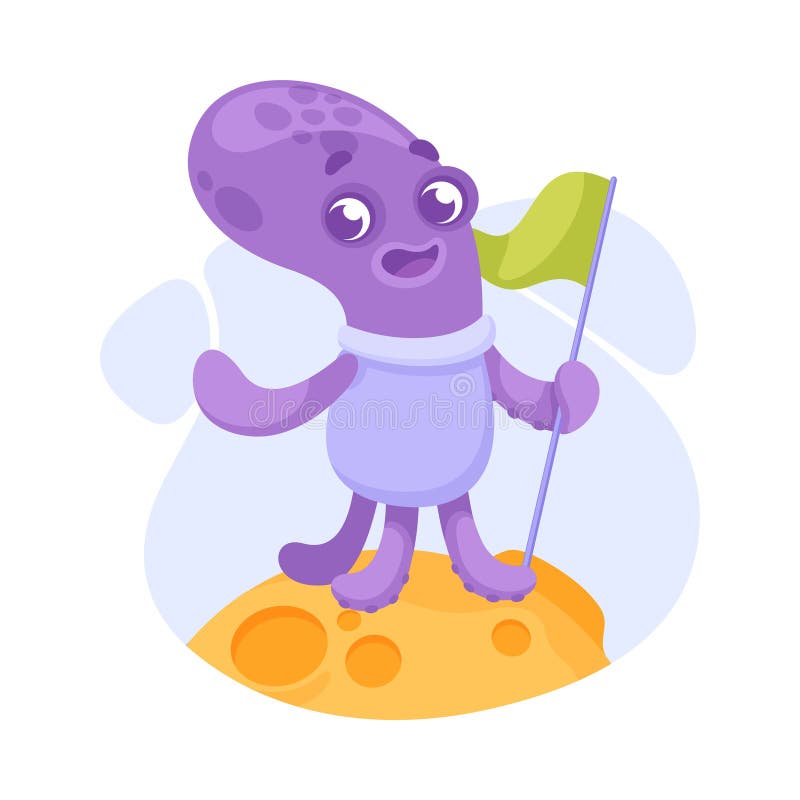 Octopus Astronaut Character in Outer Space Exploring Universe Vector ...