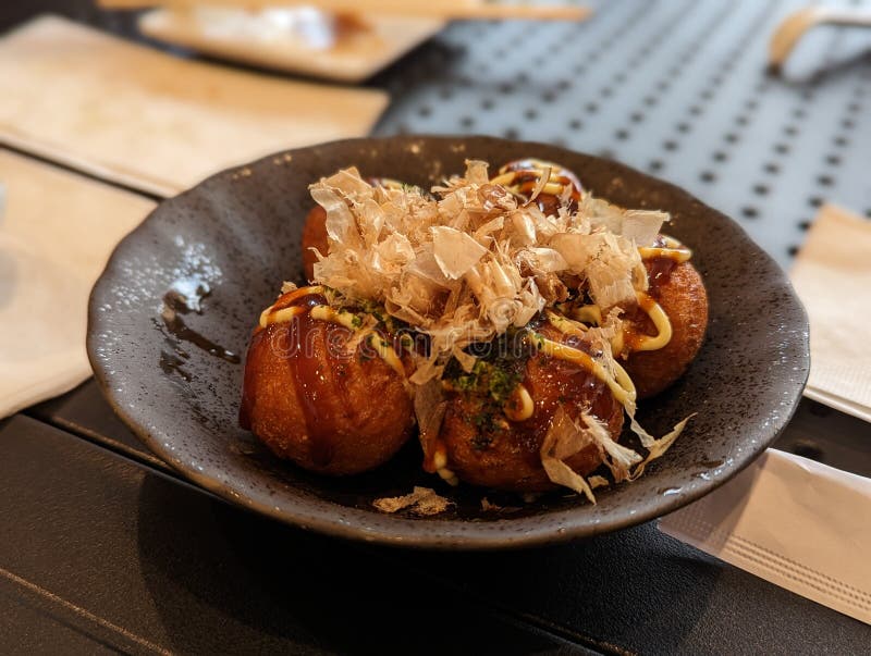 Octopus Balls Japanese Fried Stock Photo - Image of breakfast, food ...