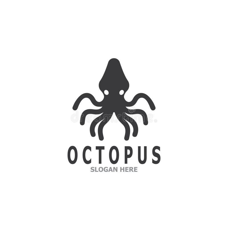 Octopus Black Silhouette Logo and Symbol Template Illustration Stock ...