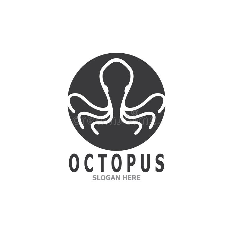 Octopus Black Silhouette Logo and Symbol Template Illustration Stock ...