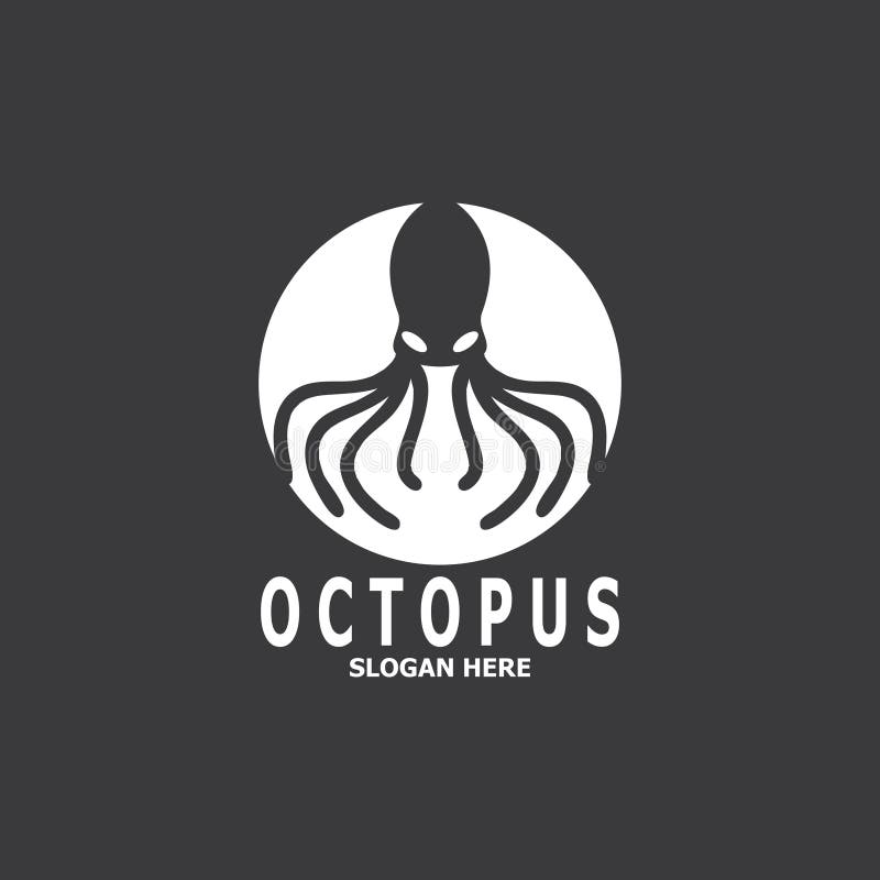 Octopus Black Silhouette Logo and Symbol Template Illustration Stock ...
