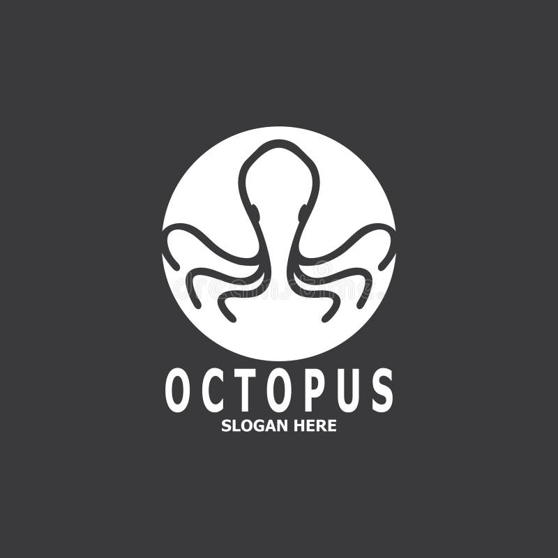 Octopus Black Silhouette Logo and Symbol Template Illustration Stock ...