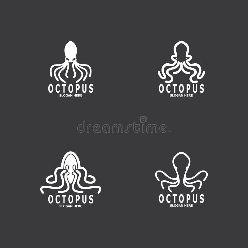 Octopus Black Silhouette Logo and Symbol Template Illustration Stock ...