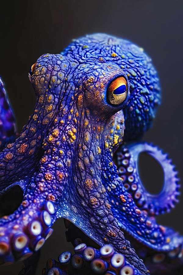 An Octopus with Blue Eyes and Tentacles Stock Photo - Image of ...
