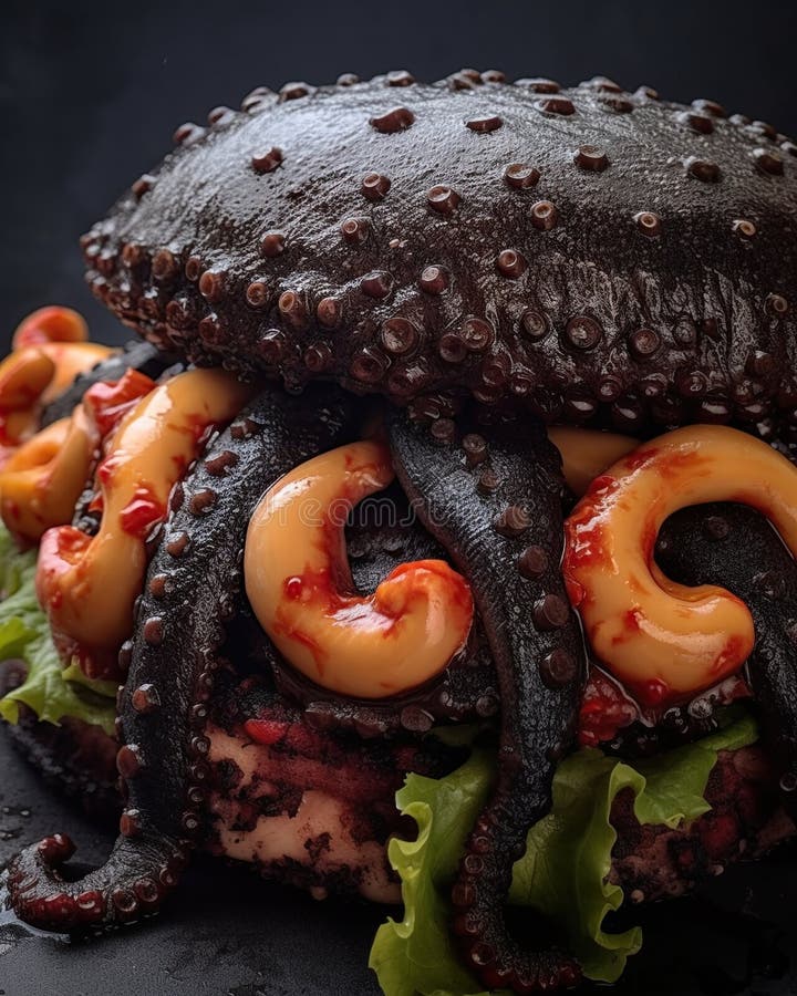 Octopus Burger Seafood Ai Generative Stock Photos - Free & Royalty-Free ...