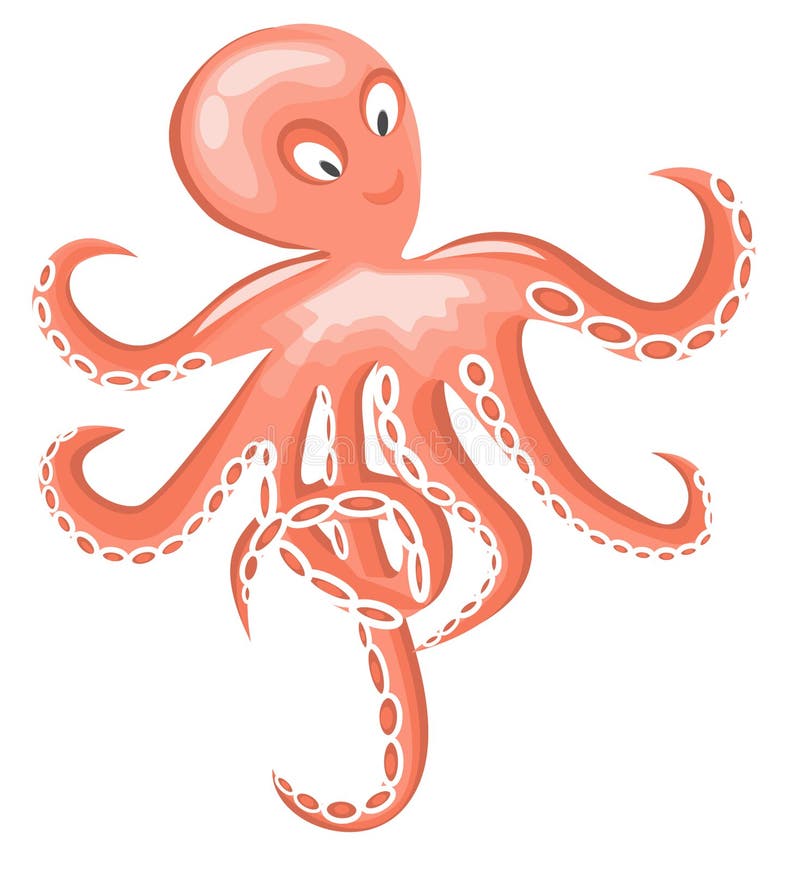 Octopus. a Cartoon Picture of a Smiling Octopus Stock Vector ...