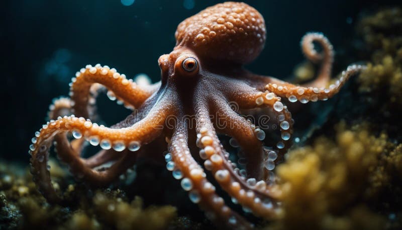 Octopus. Close-up of a Large Octopus with Tentacles. Marine Life ...