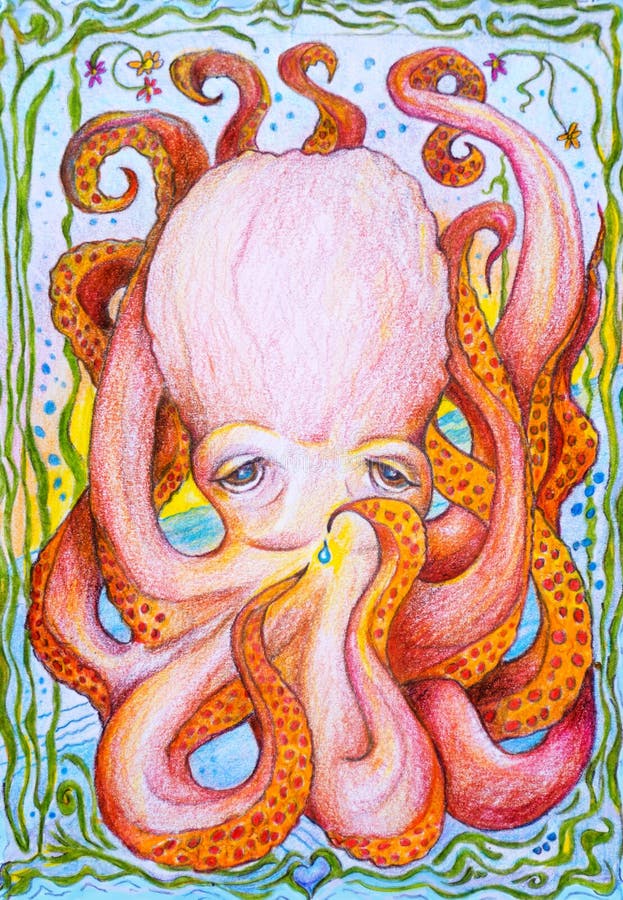 Octopus stock illustration. Illustration of life, pink - 70049197