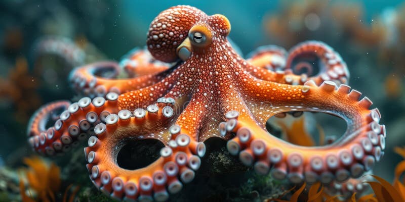 Octopus with Colorful Skin and Tentacles. Created by Generative ...