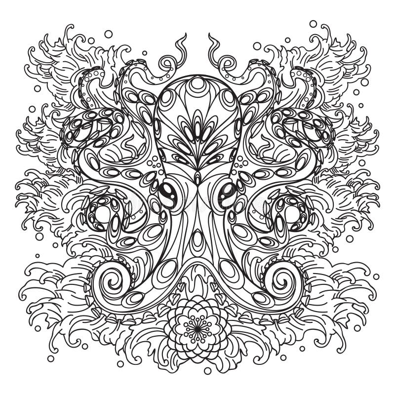 Octopus Design Concept. Vector Illustration Decorative Design Stock ...
