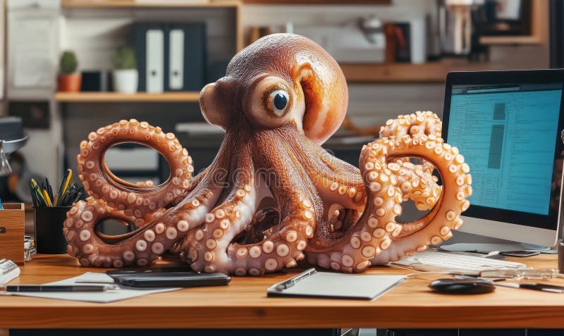 Octopus Surrounded Creative Office Supplies Stock Photos - Free ...