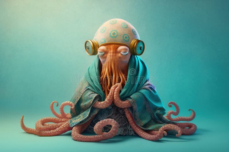 Octopus Doing Yoga Created with Generative AI Technology Stock ...