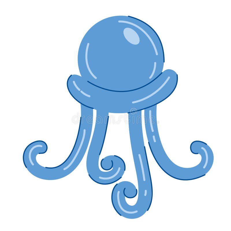 Octopus Figure with Balloons Stock Illustration - Illustration of cute ...
