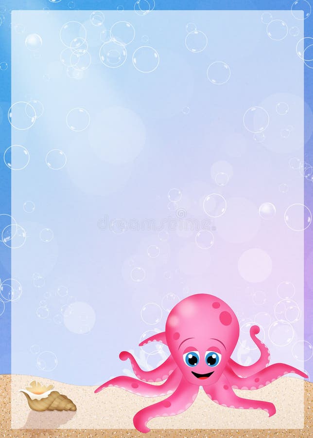 Octopus frame stock illustration. Illustration of water - 15973092