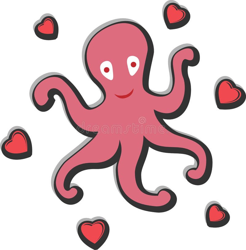 Octopus stock vector. Illustration of holiday, romantic - 66638351