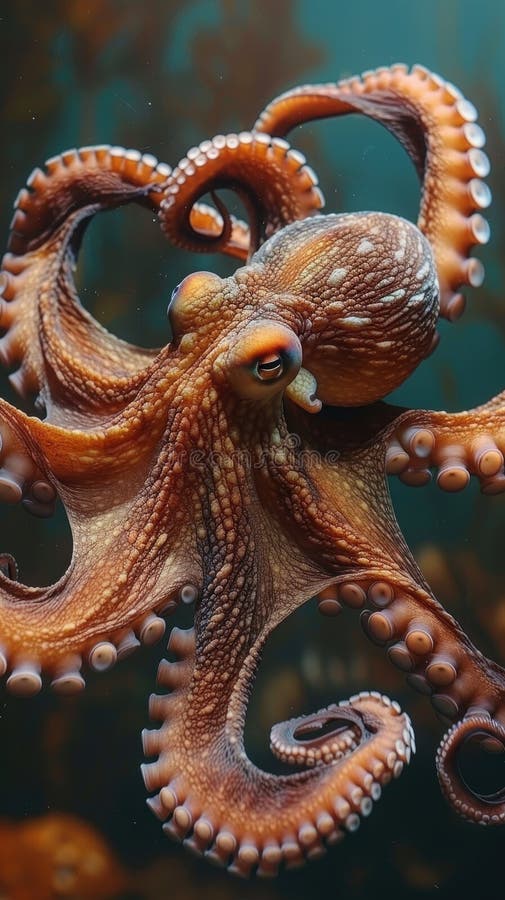 An Octopus Glides Gracefully through the Ocean, Displaying Its Unique ...