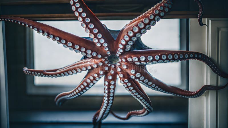 Octopus Hanging from Ceiling Stock Illustration - Illustration of ...