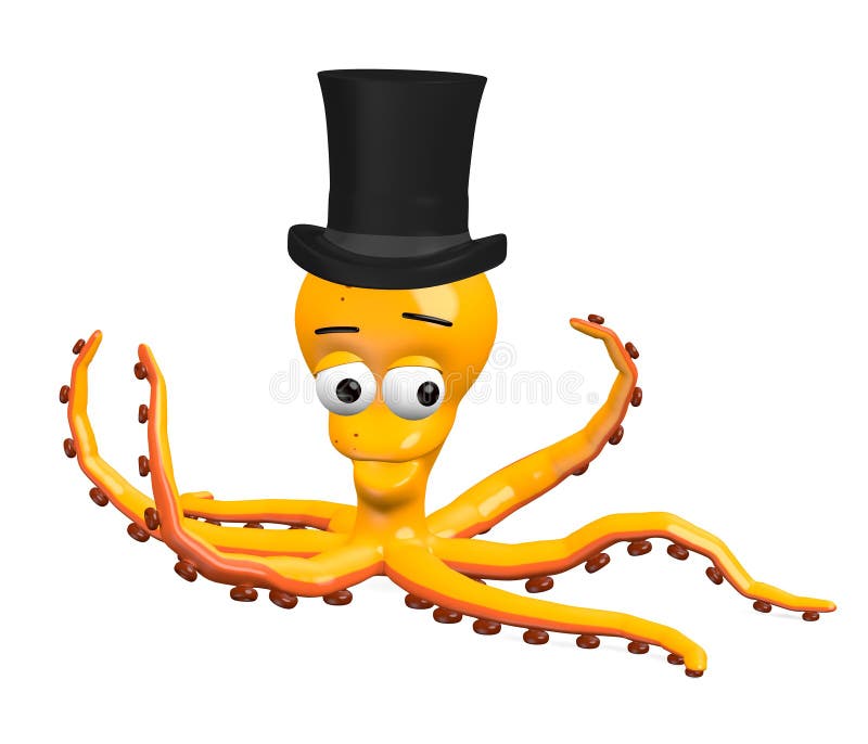 Cartoon octopus - confused stock illustration. Illustration of sqiud ...