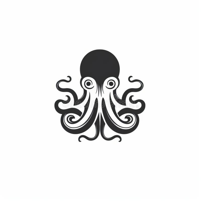 Octopus Head Logo Design stock illustration. Illustration of generated ...