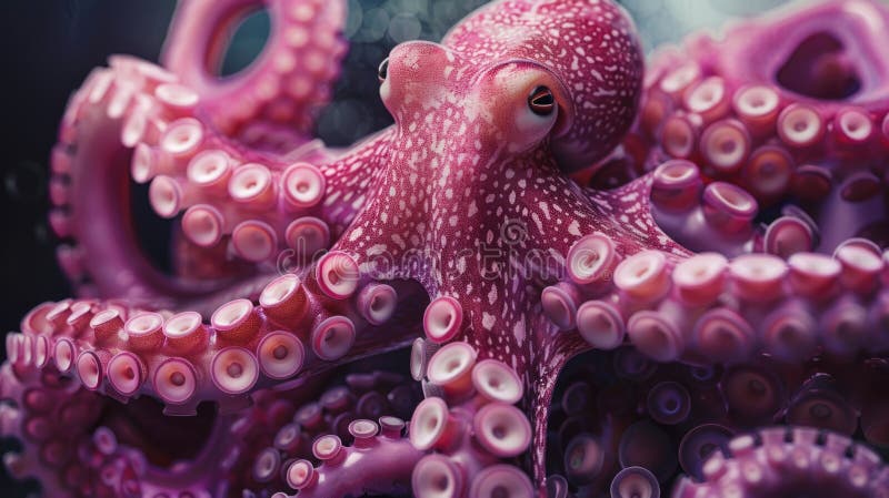 Octopus Head and Tentacles Close Up Stock Photo - Image of generated ...