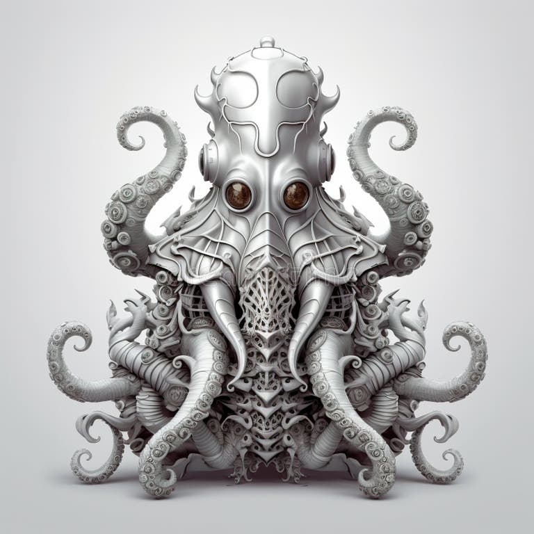 An Octopus with a Helmet on Its Head. Generative AI Image. Stock ...